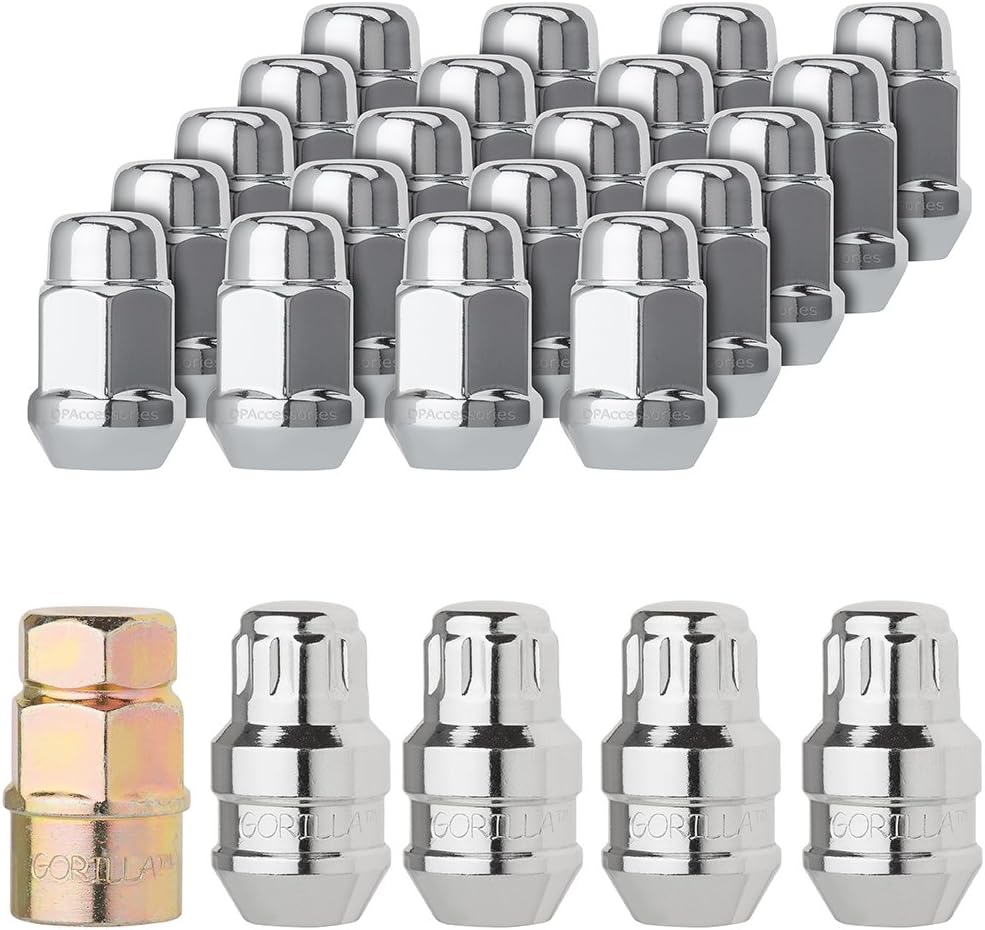 Amazon.com: SCITOO 20PCS+2Keys Chrome Wheel Lug Nuts Spline Closed End ...