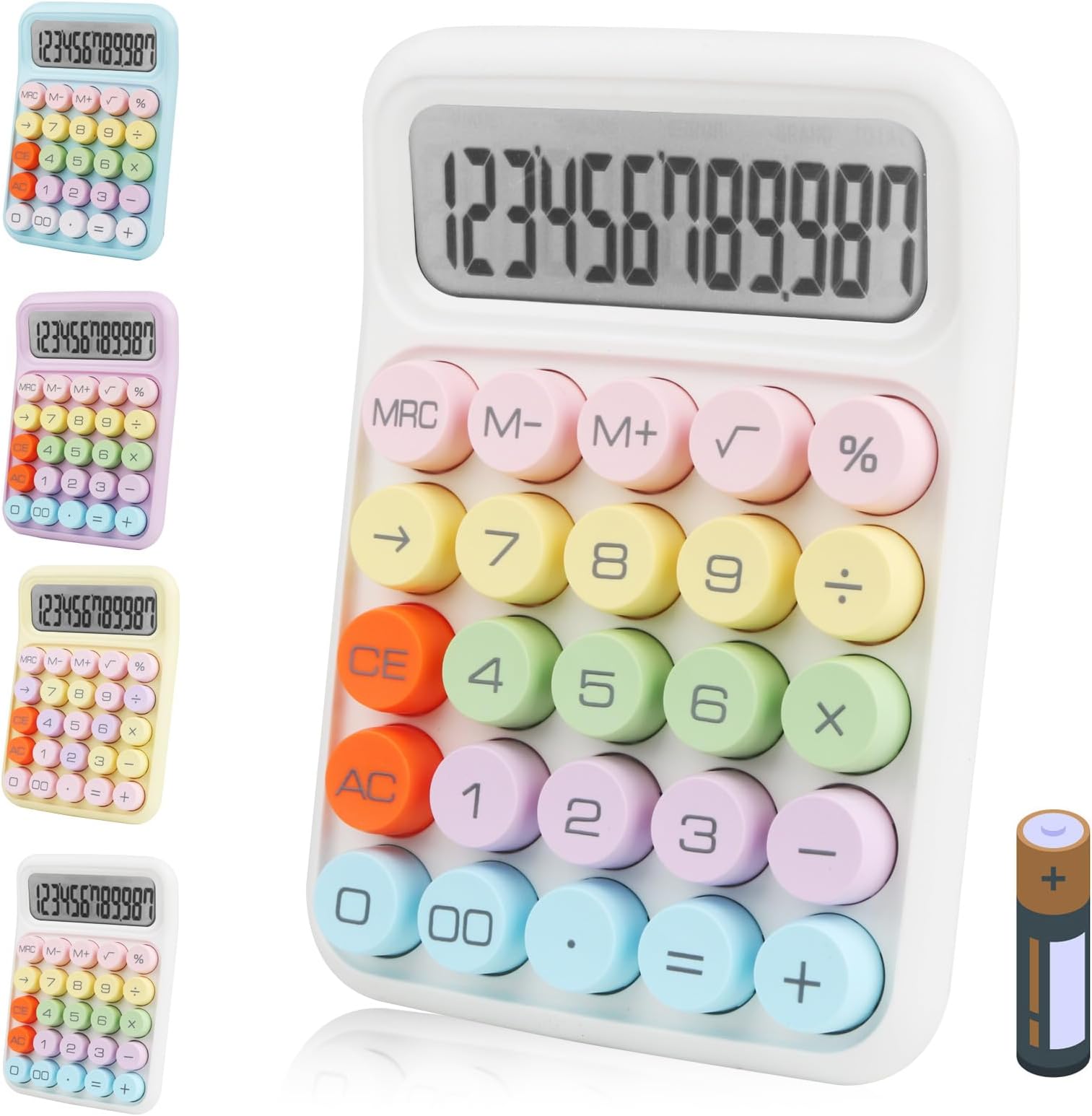TEXET SL200BLUE Big Key Calculator | Dual Power: Battery and Solar ...