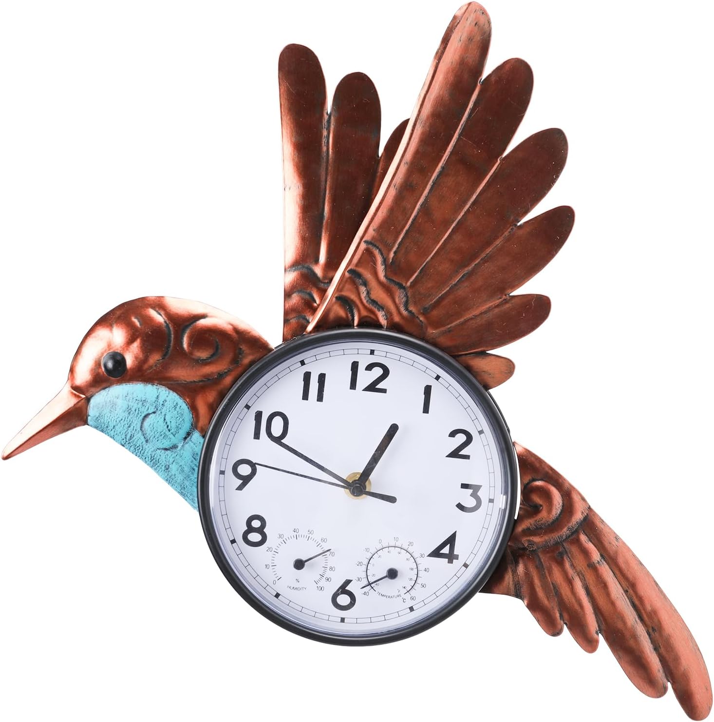 MUMTOP 15 Inch Hummingbird Outdoor Clock, Outside Waterproof Wall Clock ...