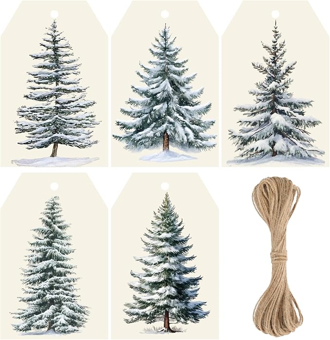 Amazon.com: Alynta Christmas Tags with String - Christmas Tree Tags ...