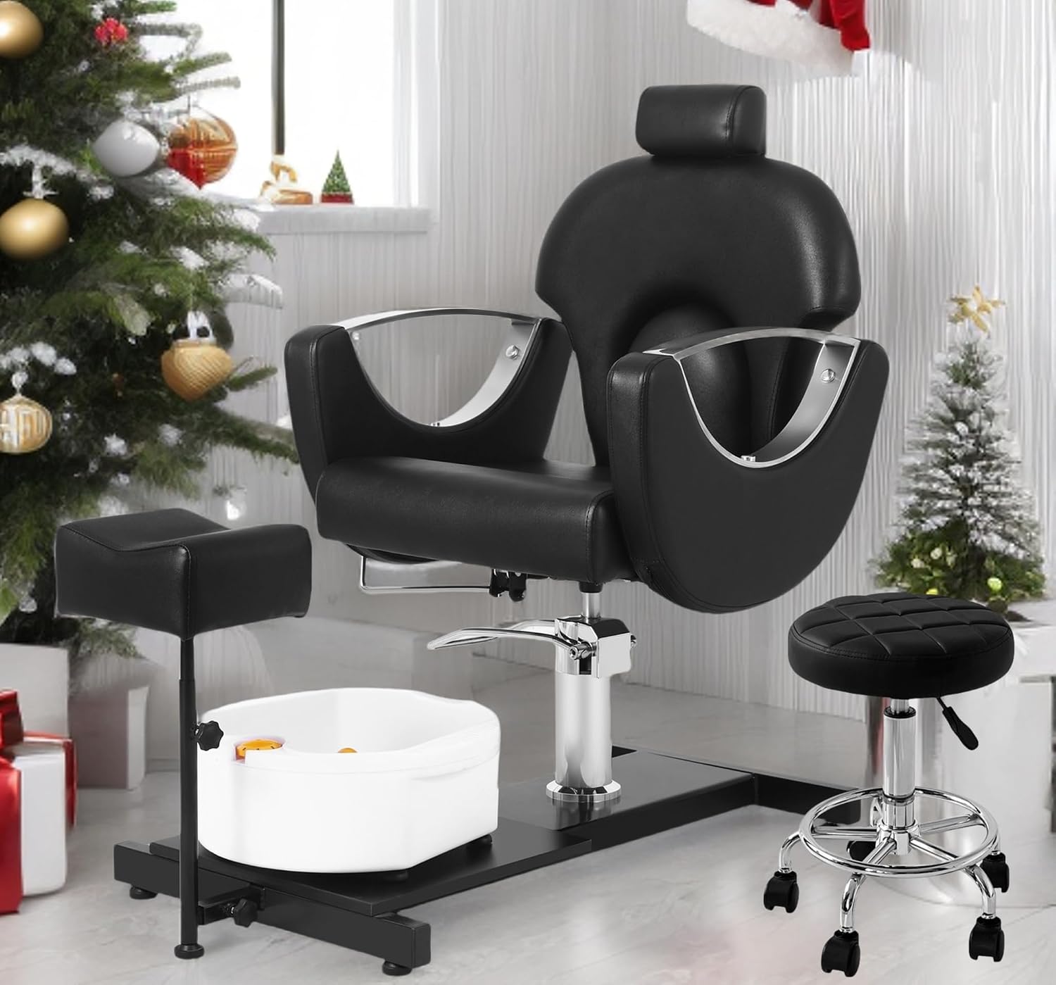 Amazon.com: Black Pedicure Chair No Plumbing, 360° Swivel Hydraulic ...
