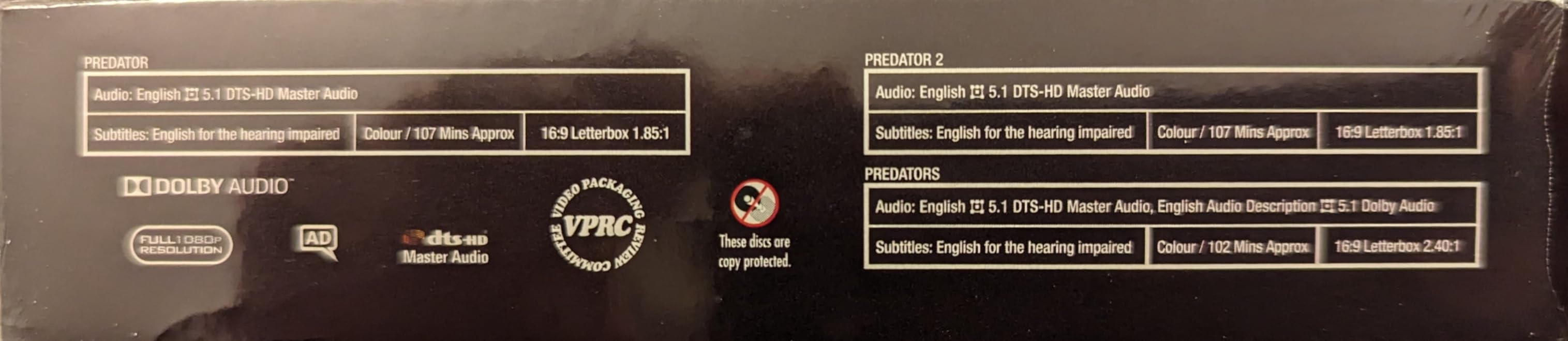 Predator Trilogy 4K (Boxset) [Edizione: Regno Unito]: Amazon.it: Bill ...