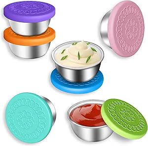 Amazon.com: 6Pack 1.6oz Small Condiment Containers with Lids, Salad ...