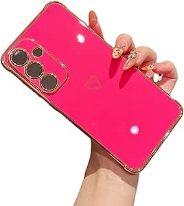 Amazon.com: ZTOFERA for Samsung Galaxy S22 5G Case,Cute Plating Edge Love Hearts Pattern with ...