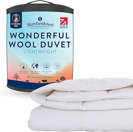 Slumberdown British Wool King Size Duvet 3-5 Tog Lightweight & Cooling ...