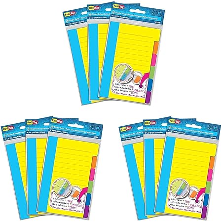 Amazon.com : Redi-Tag Divider Sticky Notes, Tabbed Self-Stick Lined ...