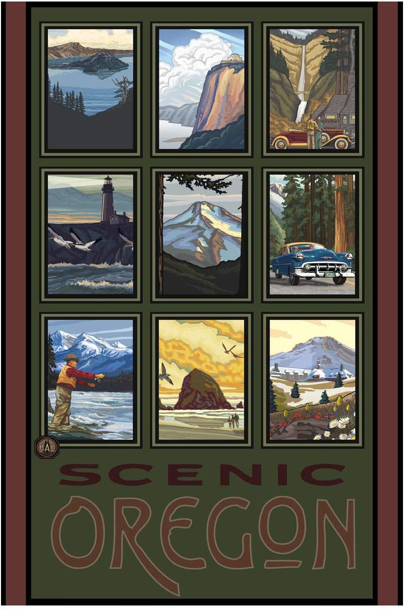 Amazon.com: Scenic Oregon Collage Giclee Art Print Poster from Travel ...