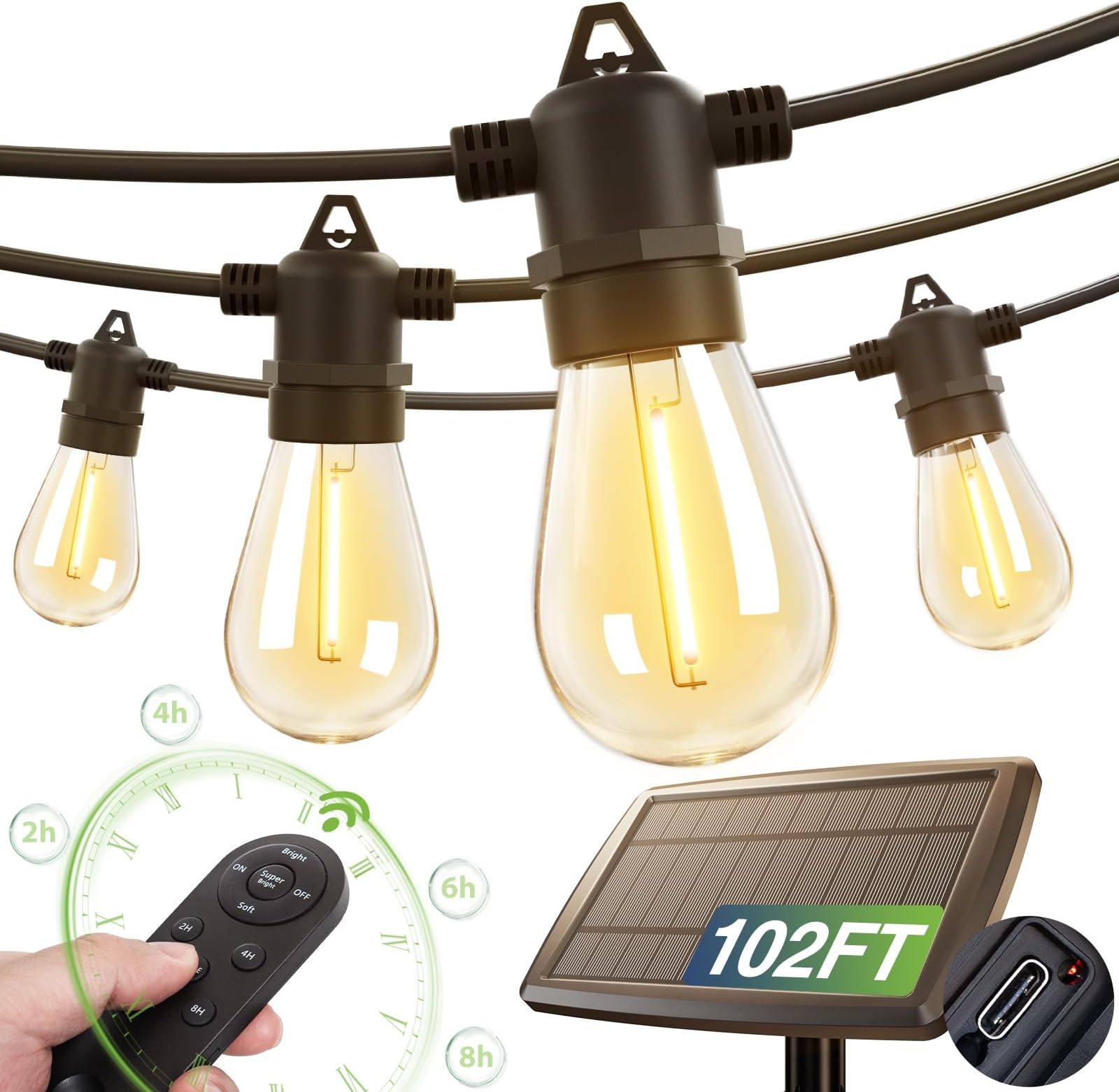 Brightech Bundle: 32 Waterproof LED Bulbs - 104Ft + Extension Cable ...