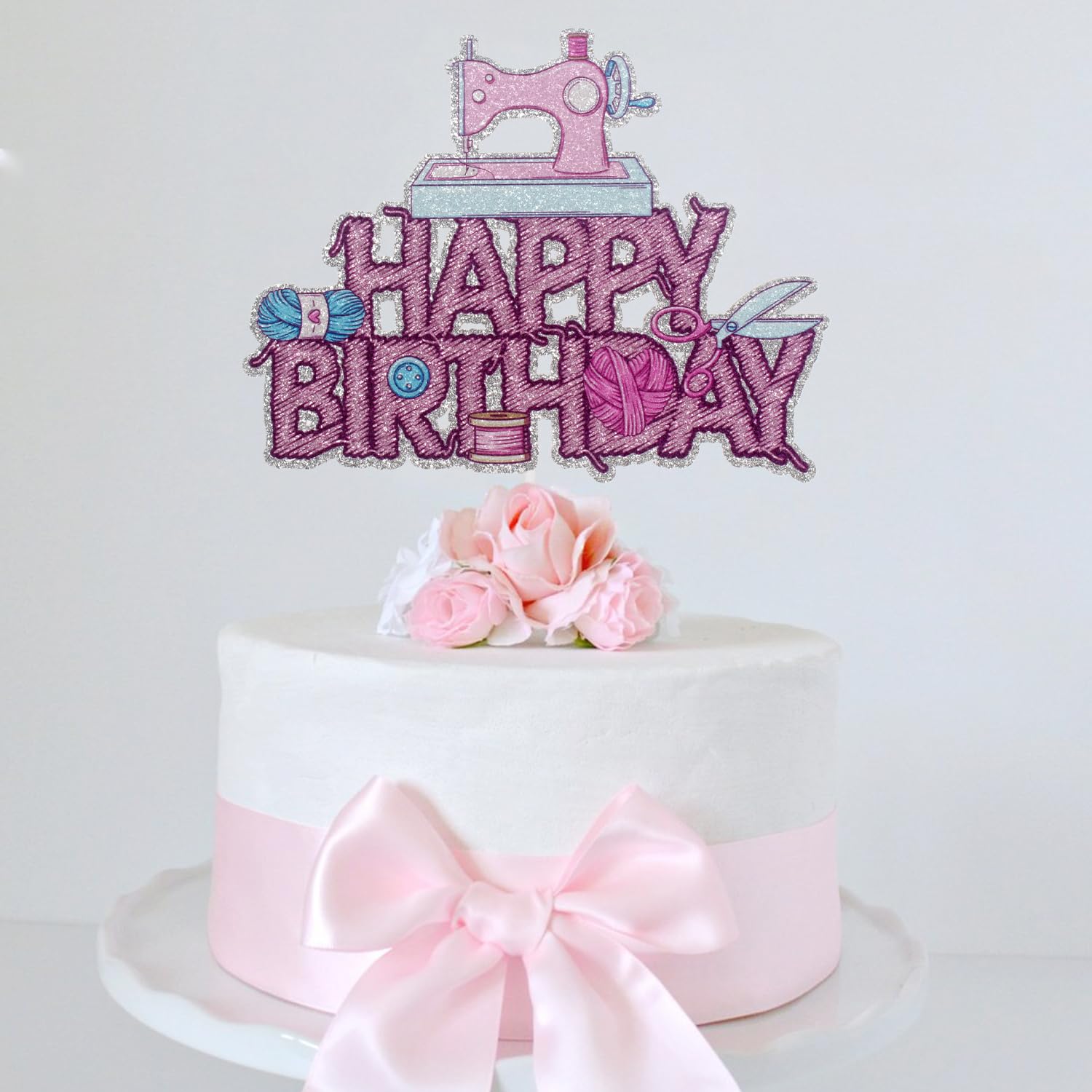 Snapklik.com : Sewing Machine Happy Birthday Cake Topper - Seamstress ...