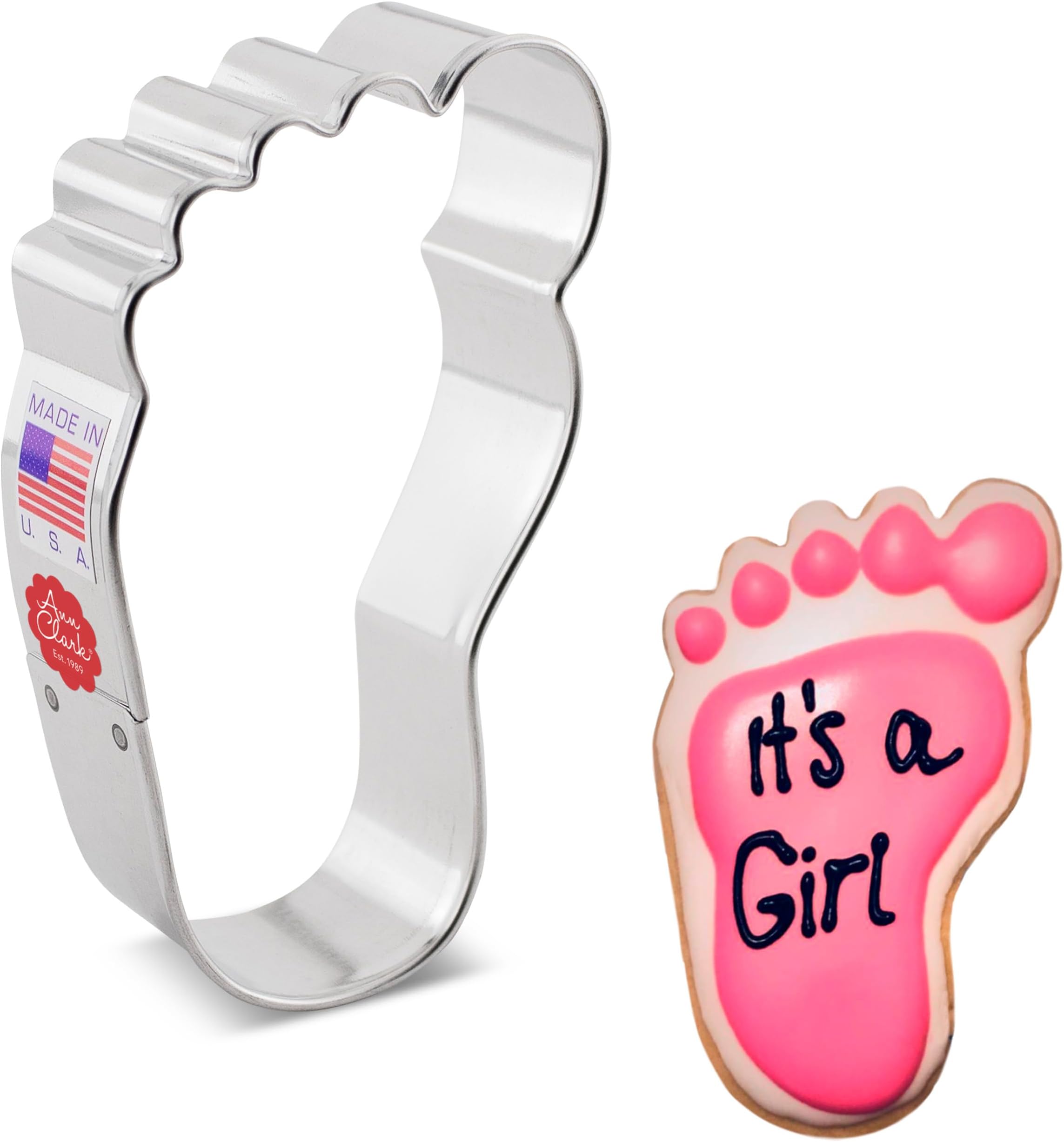 Amazon.com: Foot Cookie Cutter for Baby Girl Boy Shower, Footprint ...