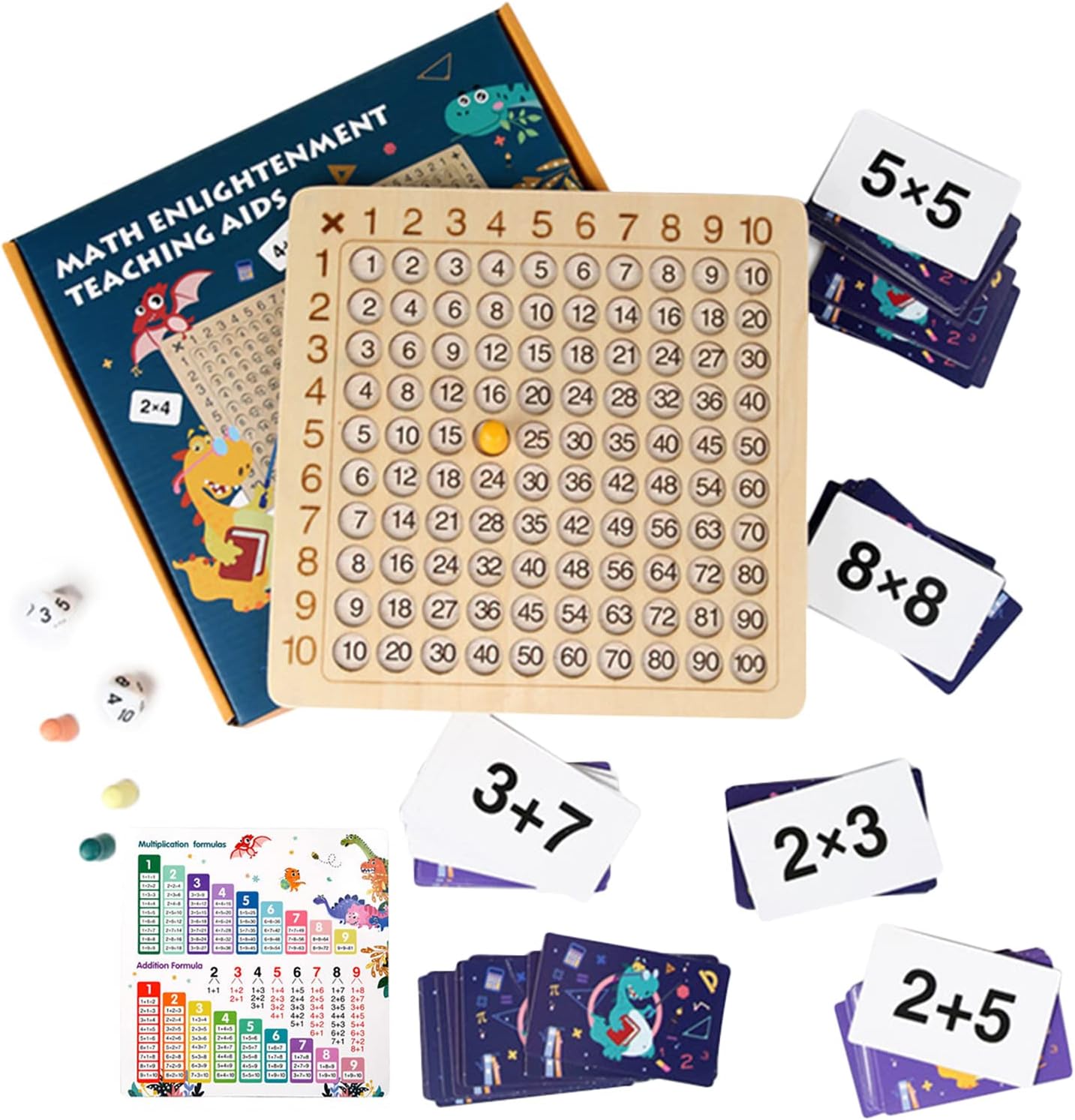 Wooden Montessori Multiplication Board Game, Montessori Children ...