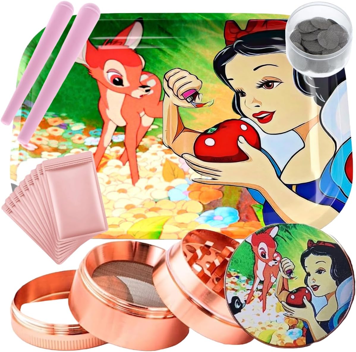 Rolling Tray Bundle - Metal Rolling Tray Kit with Smoking Accessories ...