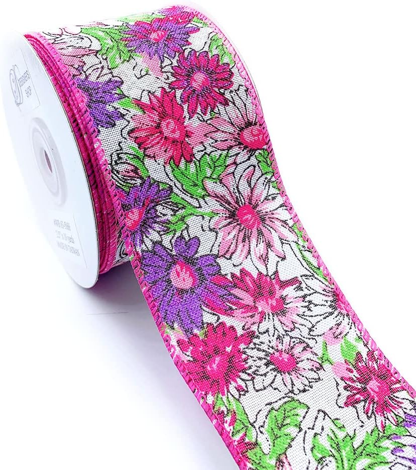 Amazon.com: PoshNPretty 1" Vintage Floral Ribbon with Scalloped Edge ...