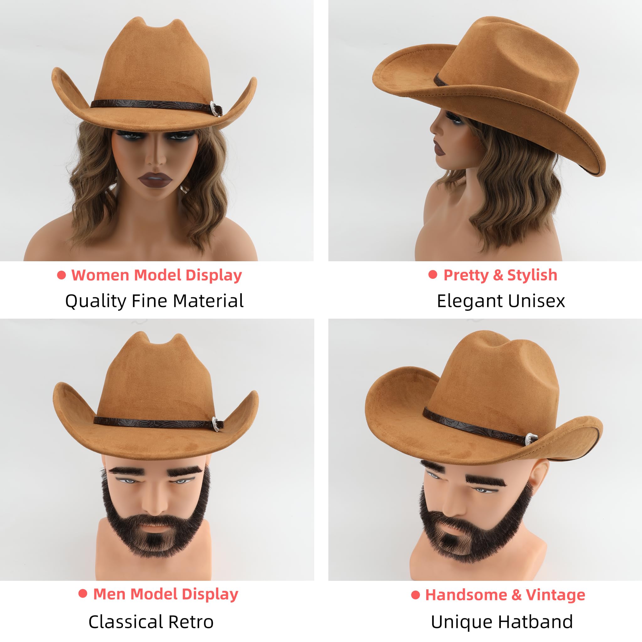 Snapklik.com : Melesh Big Cowboy Hat For Women Men Wide Brim Cowgirls ...