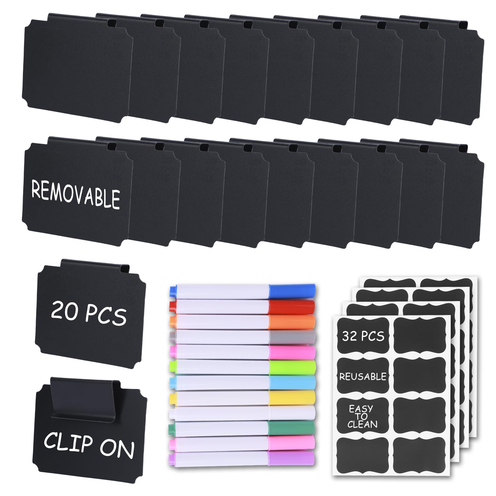 20 Pieces Basket Labels Clip On Set for Storage Bins Kitchen Pantry ...