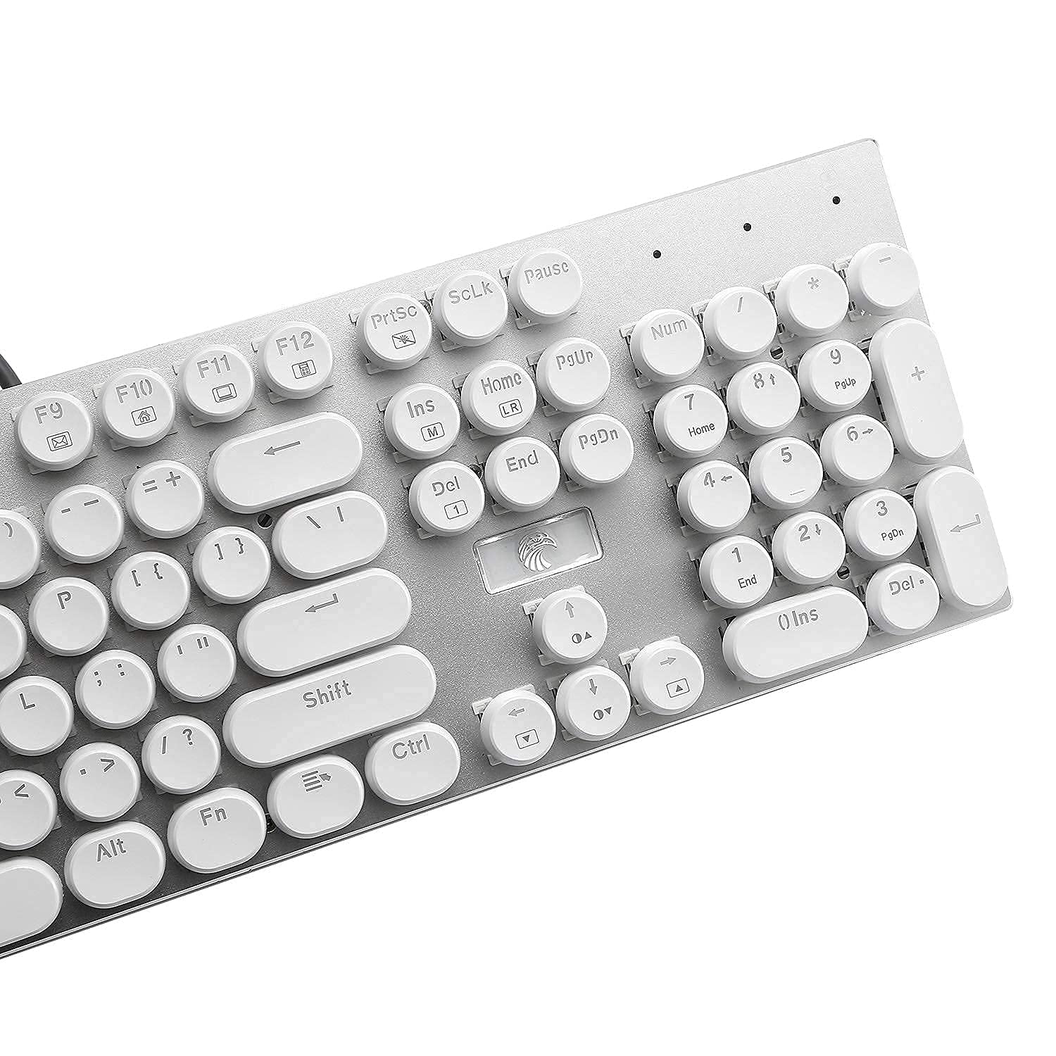 Buy Typewriter Mechanical Keyboard, E-Yooso Retro Round Double Shot Key ...
