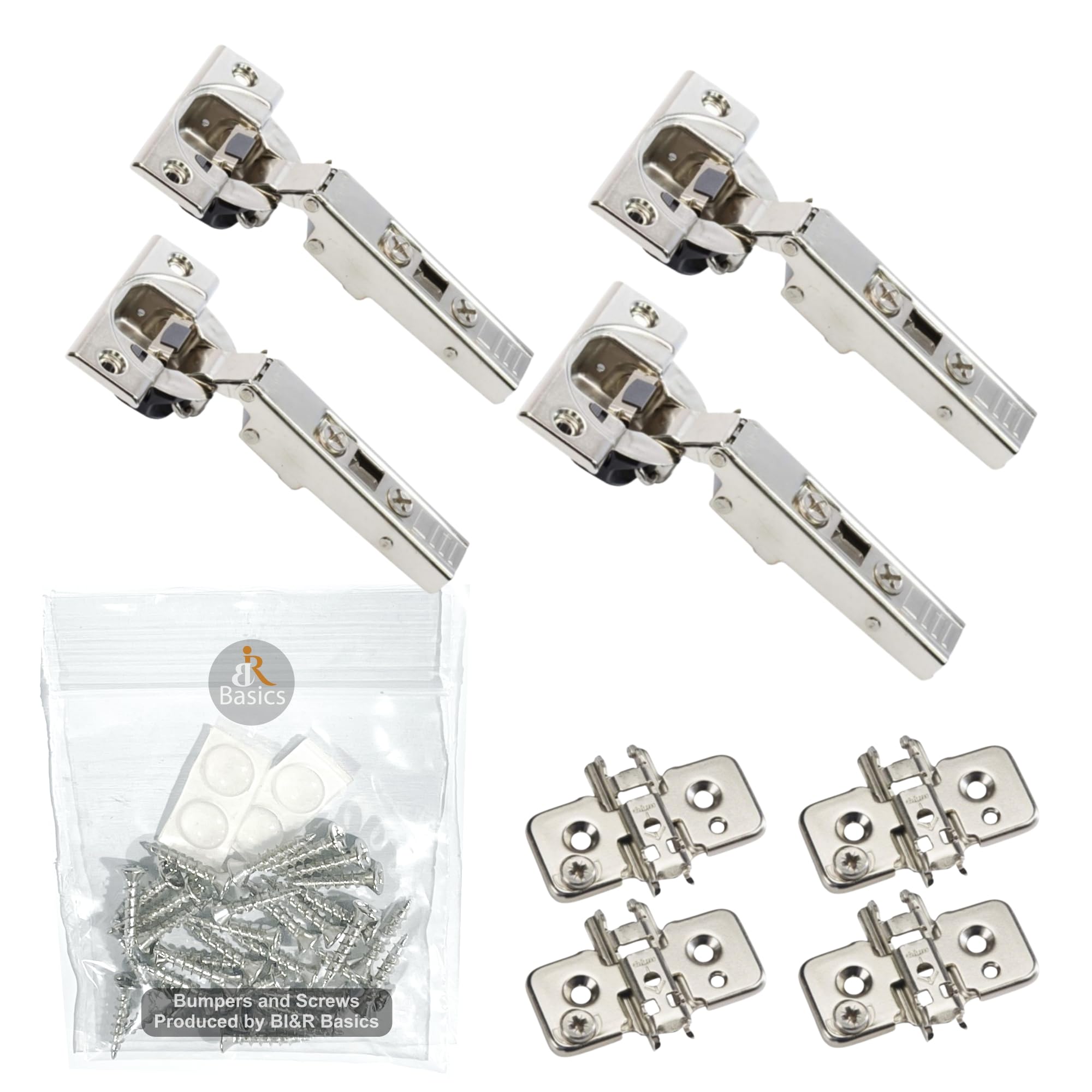 Amazon.com: Blum Bisagras de cierre suave 71B3550 de 110 grados Cliptop - Kit de aplicación sin ...