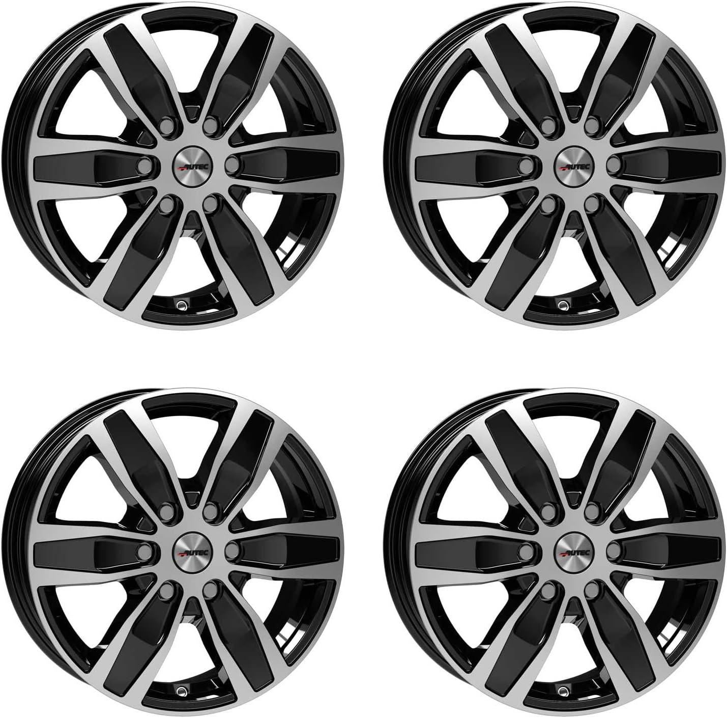 Amazon.com: 4x AUTEC alloy rims QUANTRO 6.5x16 ET56 6x139,7 Schwarz ...