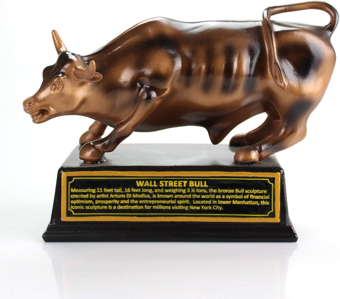 Amazon.com: Official Licensed Bronze Wall Street Bull Stock Market NYC ...