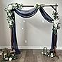 Amazon.com: ROMANKAS Navy Blue Arch Drapes Chiffon Wedding Arch Draping ...