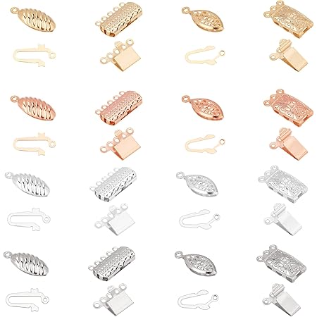 Amazon.com: UNICRAFTALE 32 Sets Multi-Strand Clasps 4 Styles Box Clasps ...