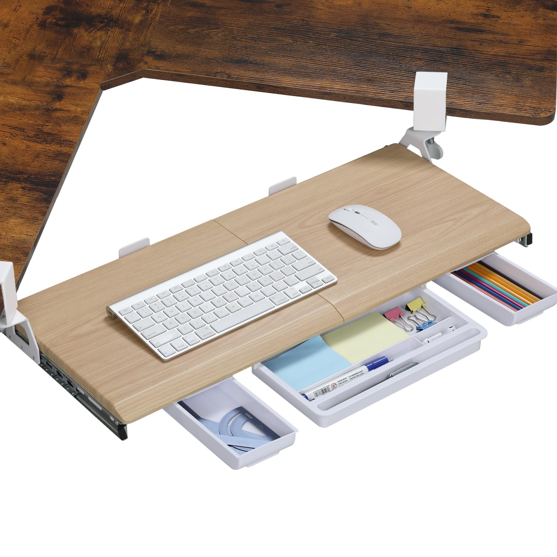 Amazon.com : ETHU Keyboard Tray Under Desk, Ergonomic Corner Keyboard ...