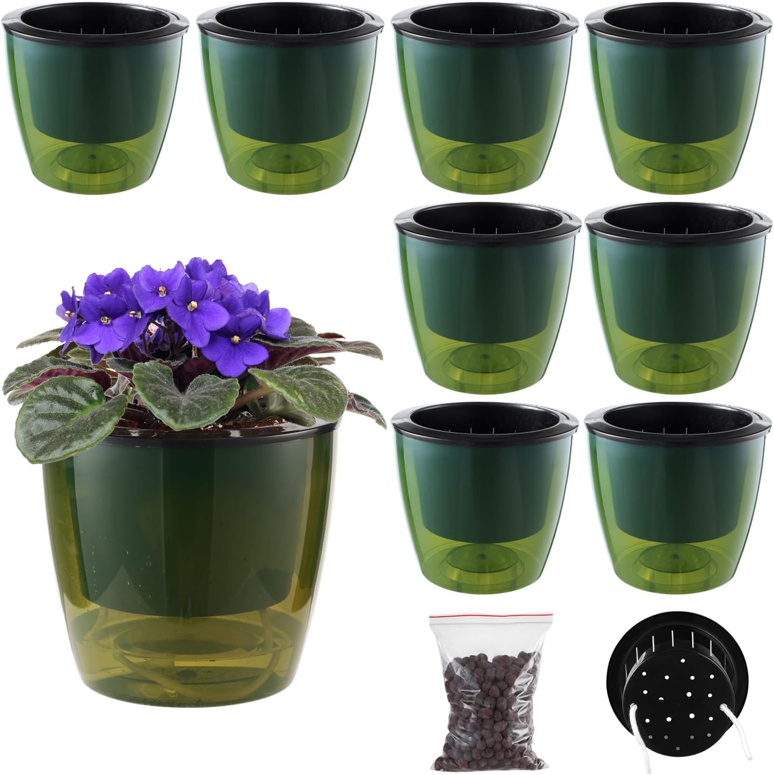 Amazon.com : 6 Pack-6.5 Inch Self Watering Plant Pot for Indoor Plants ...