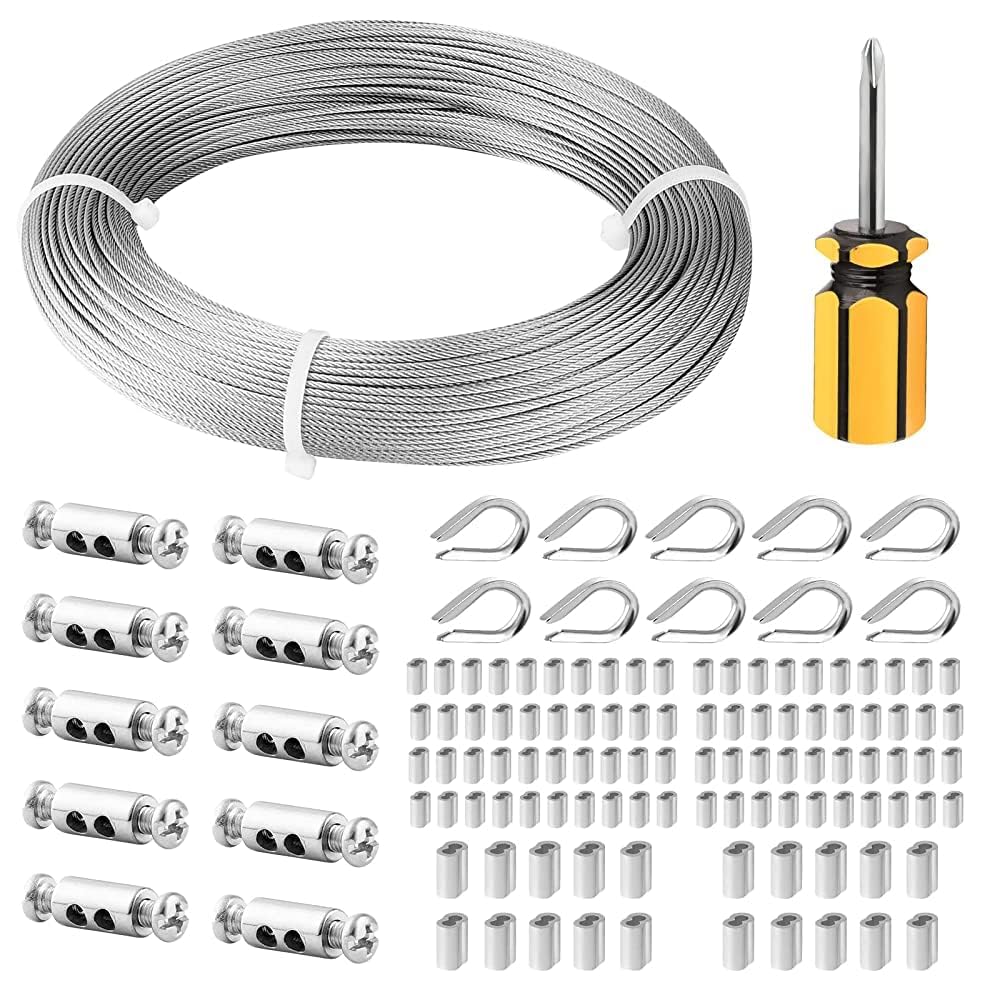 Wire Rope Kit 304 Stainless Steel Cable Kit - 1/16" 7x7 Strand Wire ...