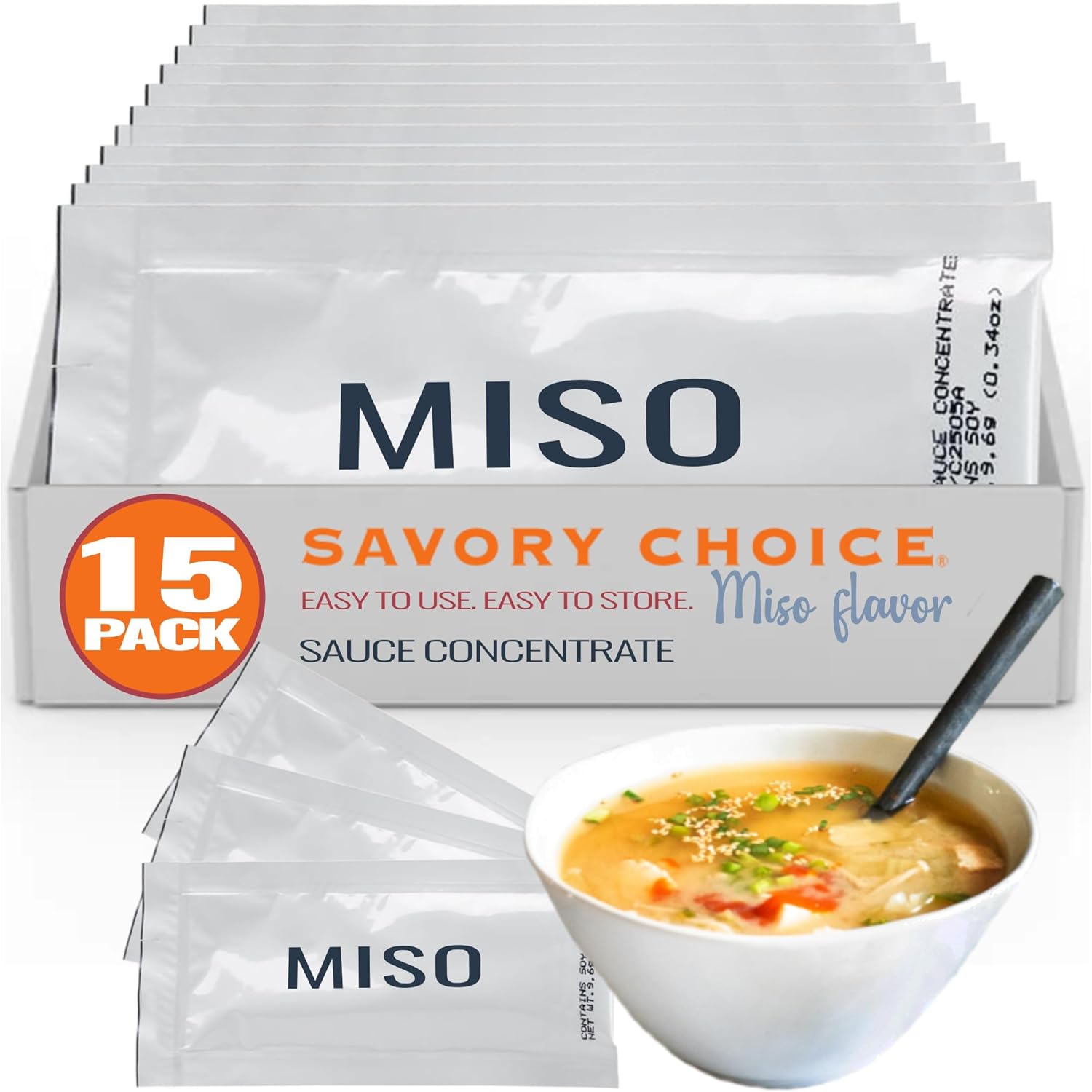 Amazon.com : SAVORY CHOICE Reduced Sodium Miso Sauce Concentrate, 15 ...