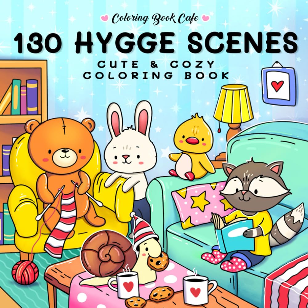 Amazon.com: 130 Hygge Scenes: Cute and Cozy Coloring Book for Adults & Teens Featuring 130 Comfy ...