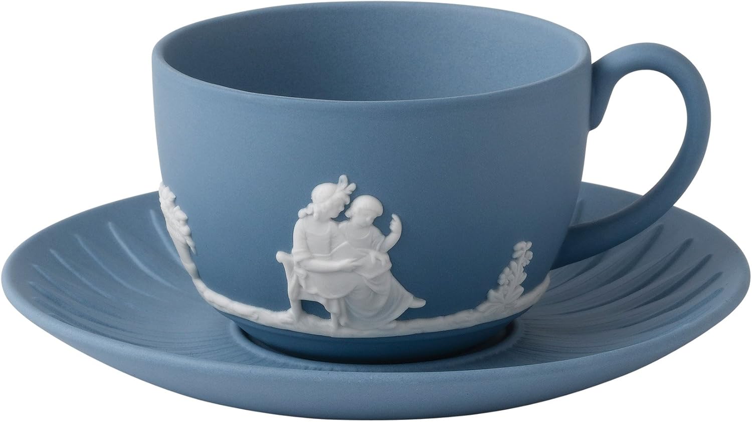 Amazon.com | Wedgwood Jasper Classic 5-Ounce Teacup and Saucer, White ...