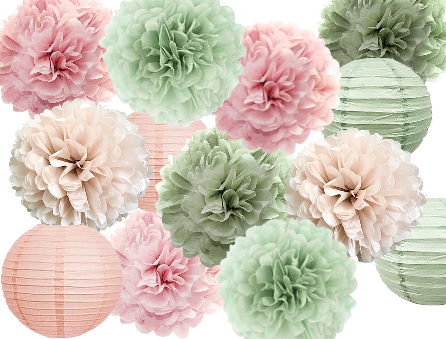 Amazon.com: Hanging Party Decorations - Tissue Paper pom poms and ...