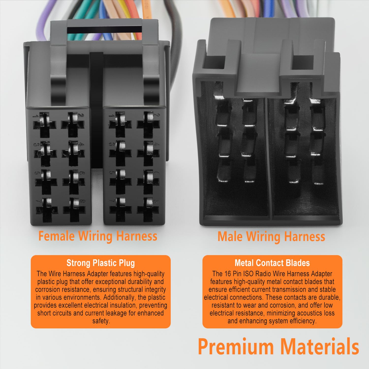 16 Pin ISO Radio Wire Harness Adapter Male & Female Nepal | Ubuy