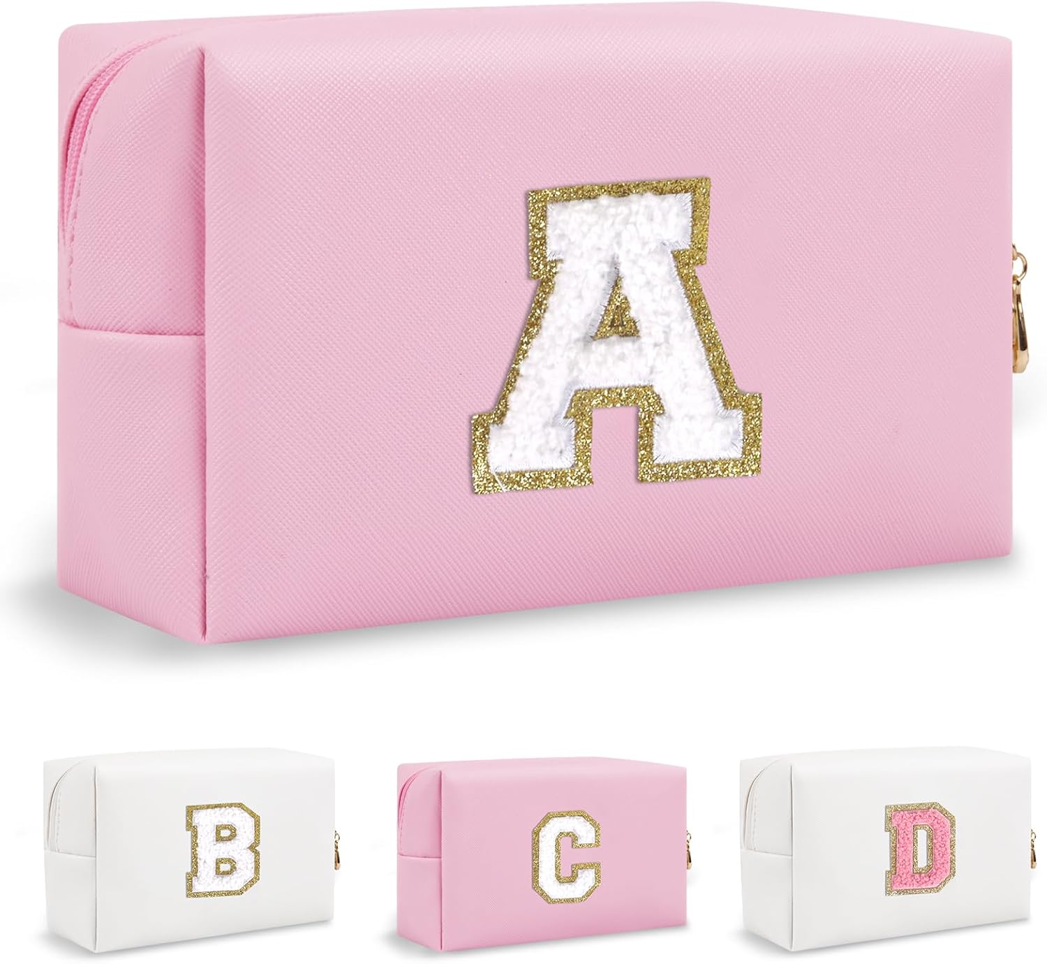 Amazon.com: Personalized Initial Preppy Patch Makeup Bag, Small Travel ...