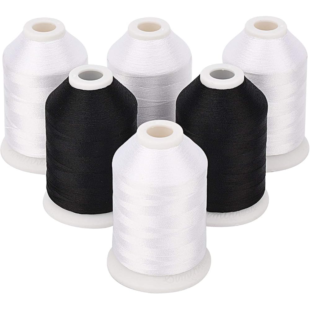 $4/mo - Finance Simthread 4 White 2 Black 60WT Sewing Bobbin Fill ...