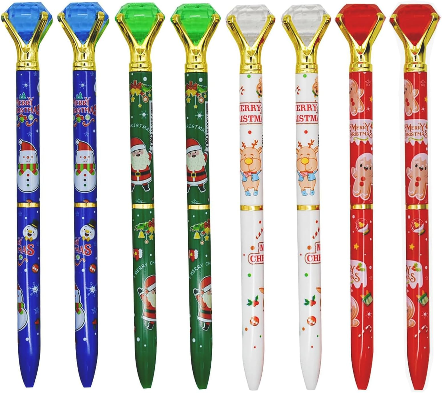 Amazon.com : 12 Pcs Christmas Jingle Bell Pens, Silver Red and Green ...