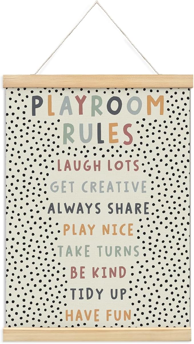 Amazon.com: Playroom Kids Tollder Room Wall Decor, Play Room Rules Wall ...