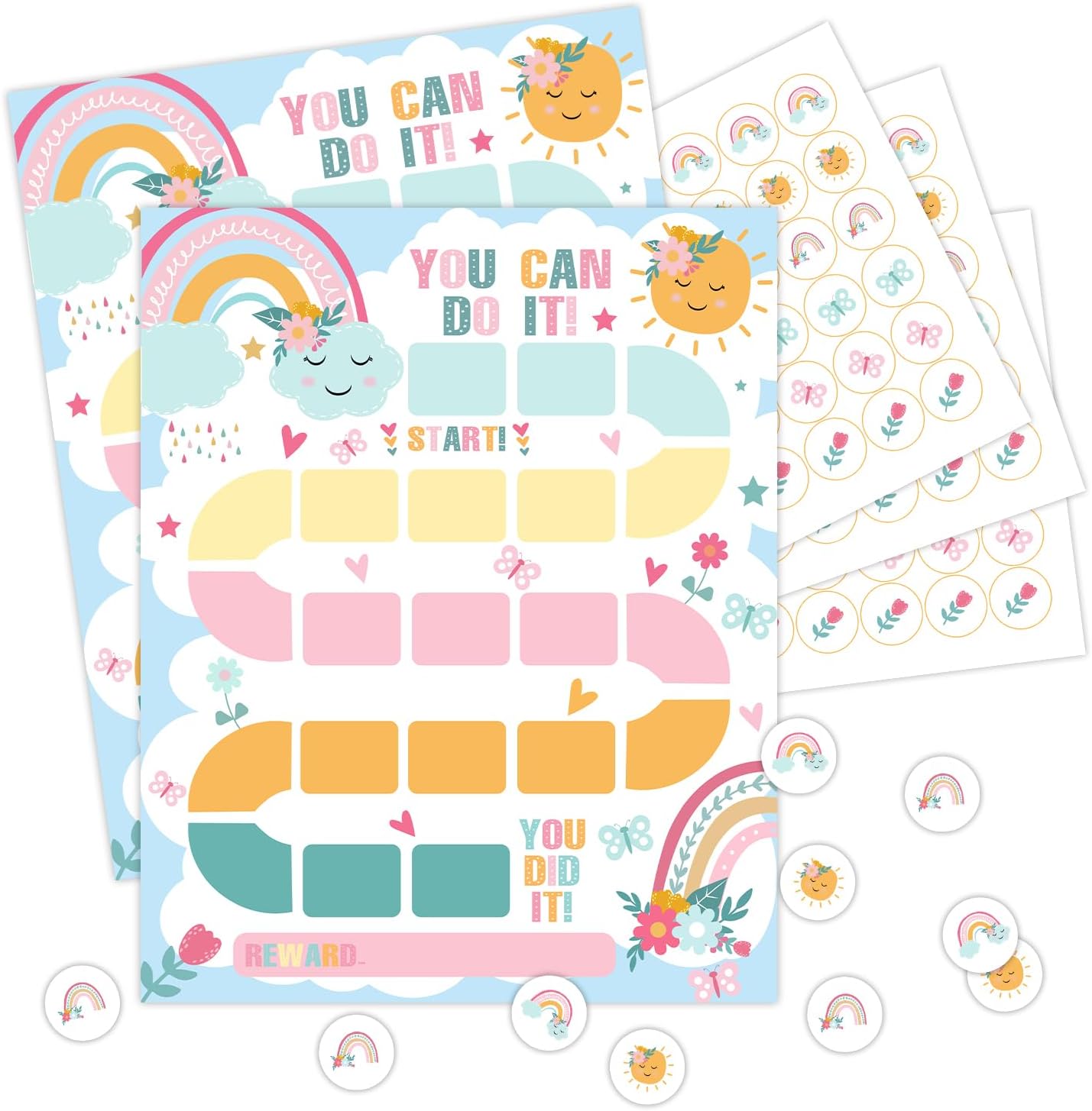 Rainbow Reward Chart for Kids with Stickers - 10 Nepal | Ubuy