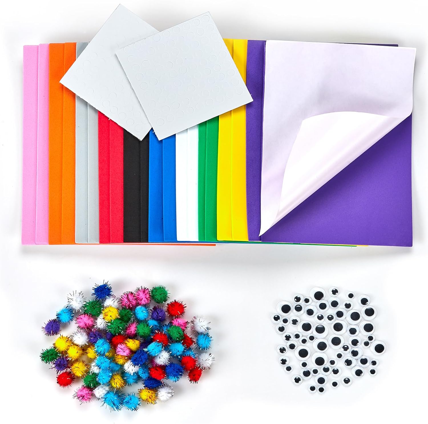 Amazon.com: IFKEGON 20PCS Foam Sheet Craft,10 Colors Square Material ...
