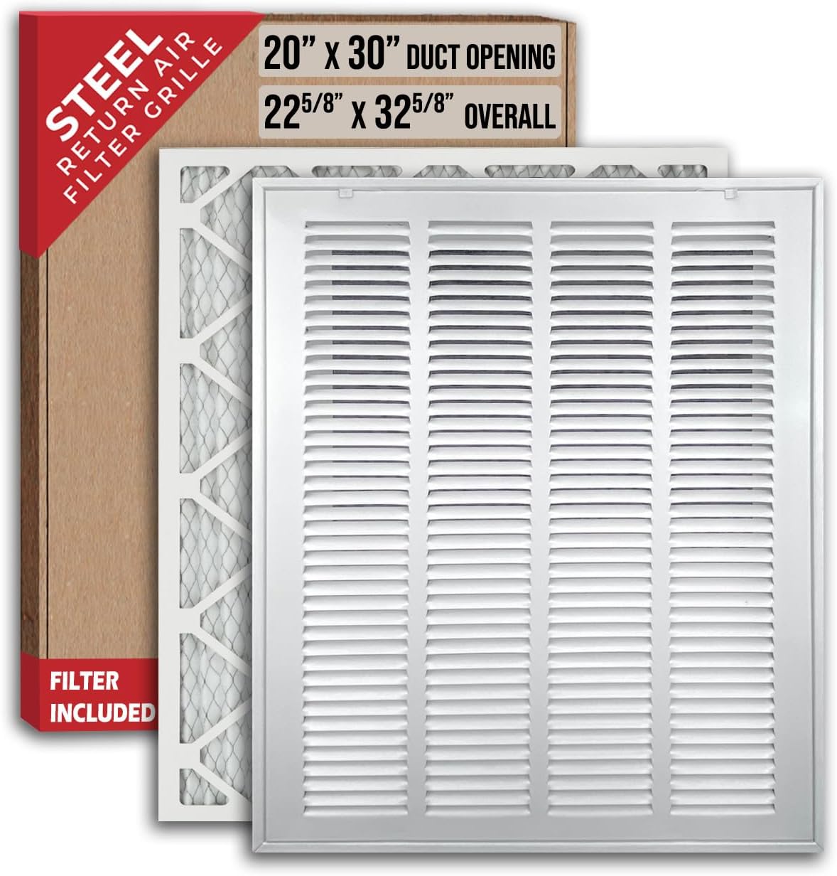 20" X 30" Return Air Filter Grille - Filter Included - Easy Plastic ...