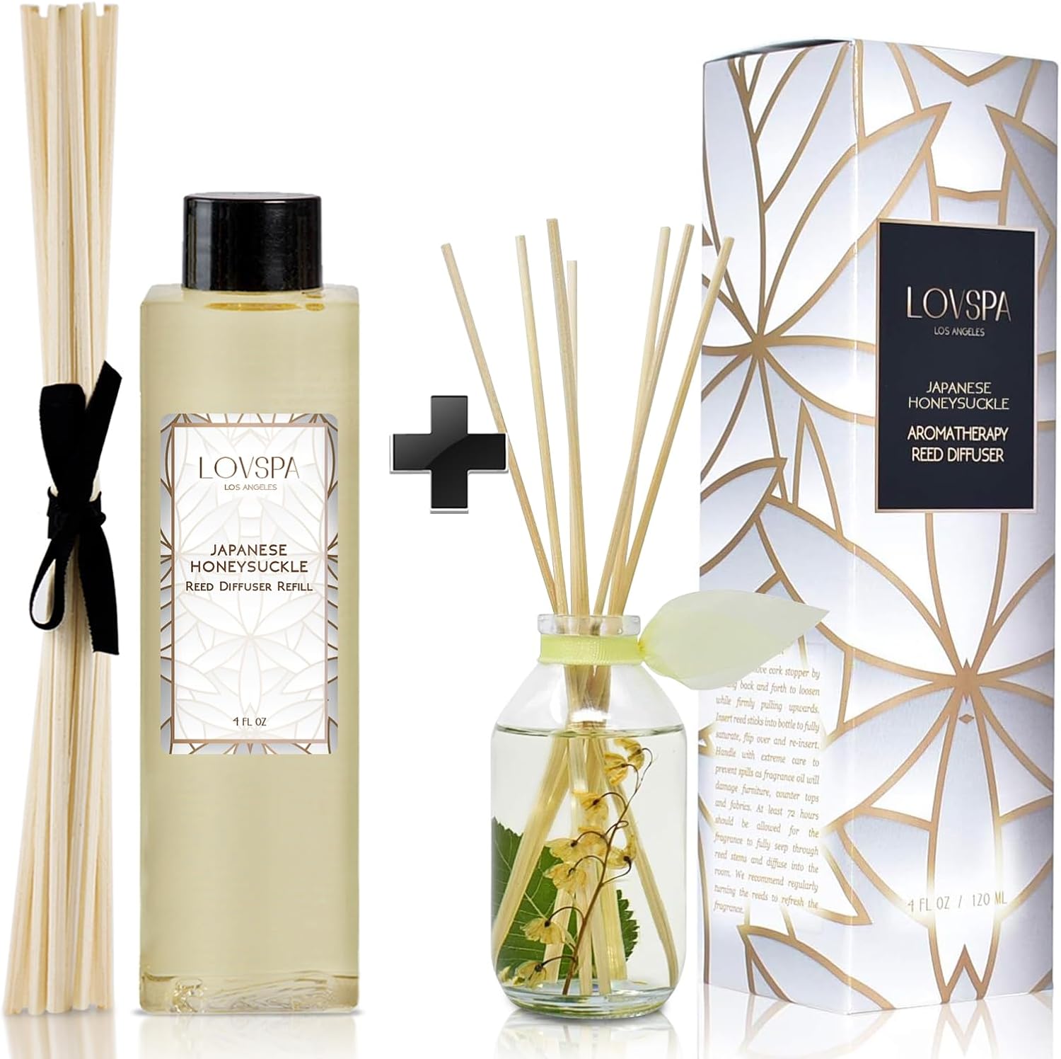 Amazon.com: LOVSPA Japanese Honeysuckle Reed Diffuser Refill, 4 oz ...