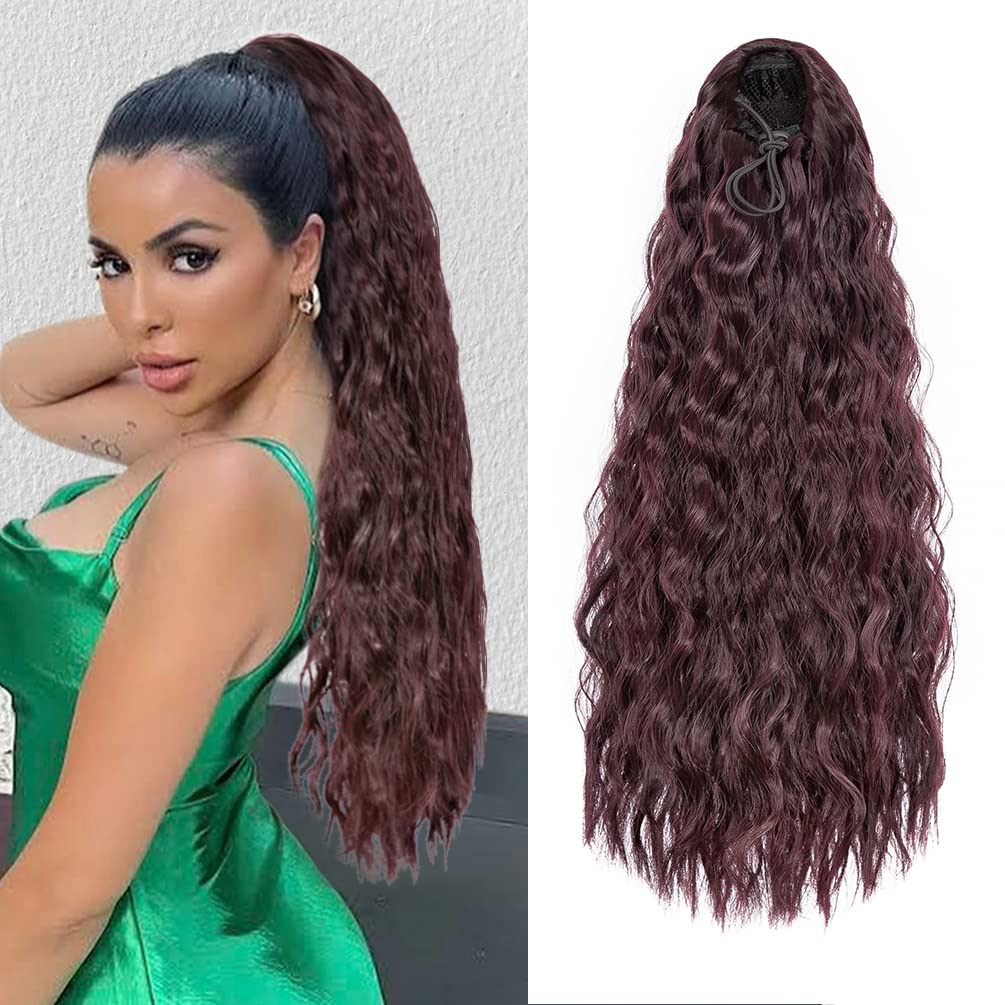 Amazon.com : Corn Wave Ponytail Extension, 22 Inches Wave Ponytail ...