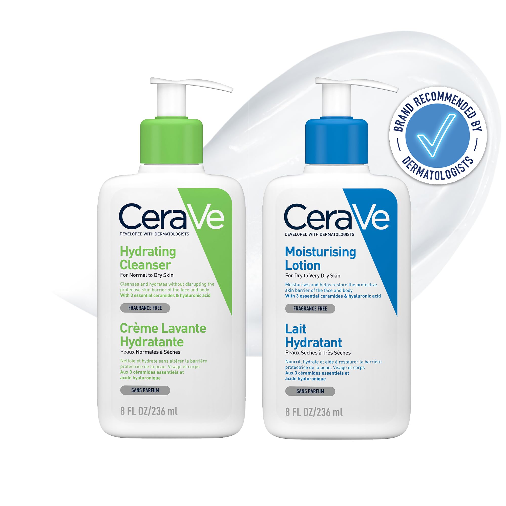 CeraVe Face & Body Routine for Dry Skin, Hydrating Cleanser ...