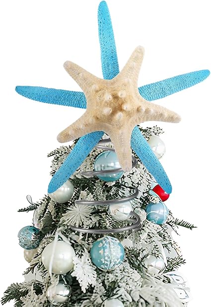 Amazon.com: Soulchen Christmas Starfish Tree Topper Coastal Christmas ...