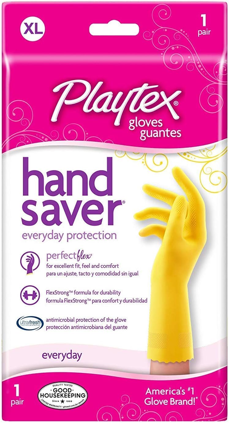 Amazon.com: PLAYTEX HandSaver Rubber Gloves for Kitchen and Household ...
