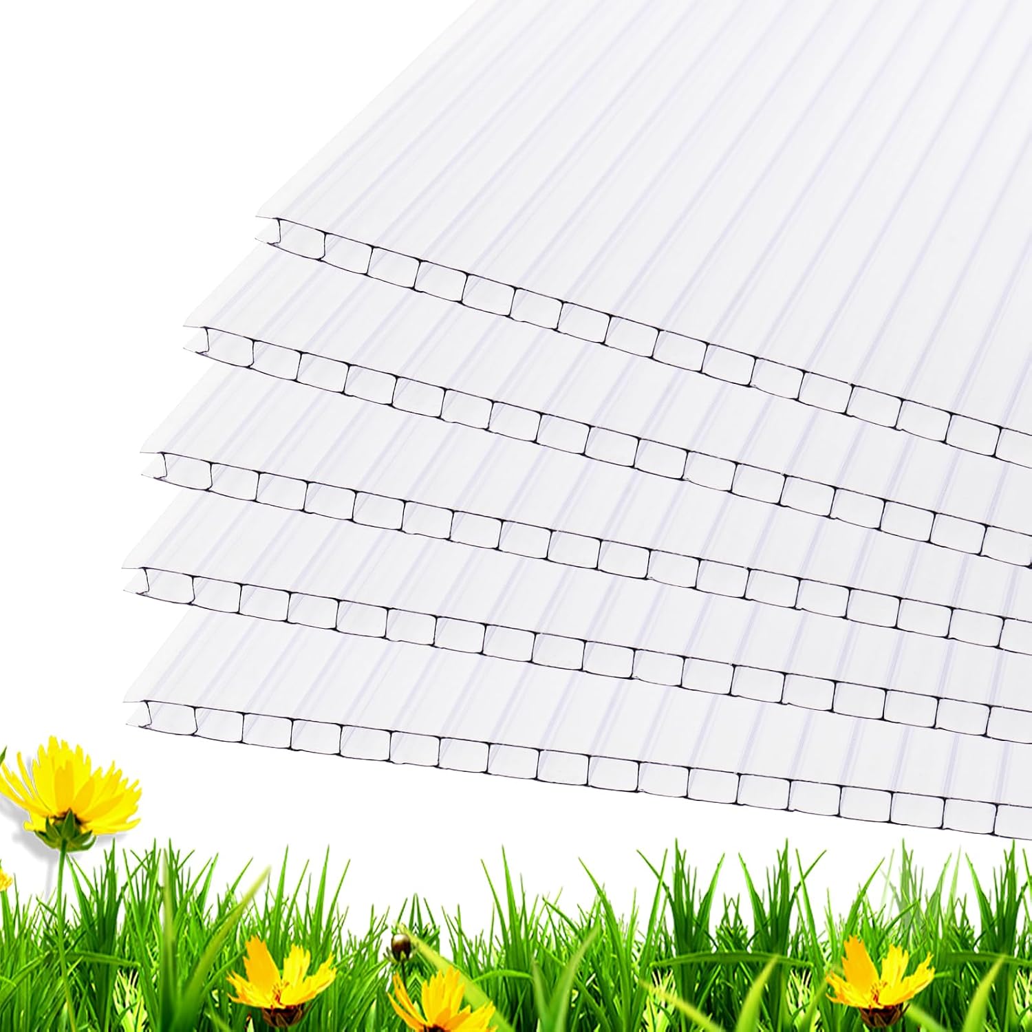 Amazon.com : 14 Pieces 4' x 2' x 0.32'' Polycarbonate Greenhouse Panels ...