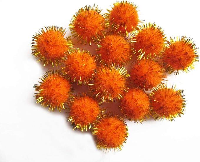 Amazon.com: YYCRAFT 100pcs Glitter Tinsel Pom Poms Sparkle Balls for ...