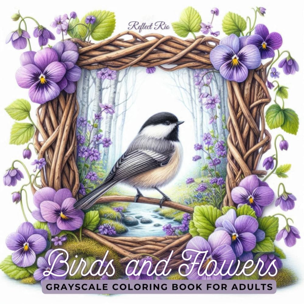 Amazon.com: Birds and Flowers Coloring Book: Beautiful Rustic Frames ...