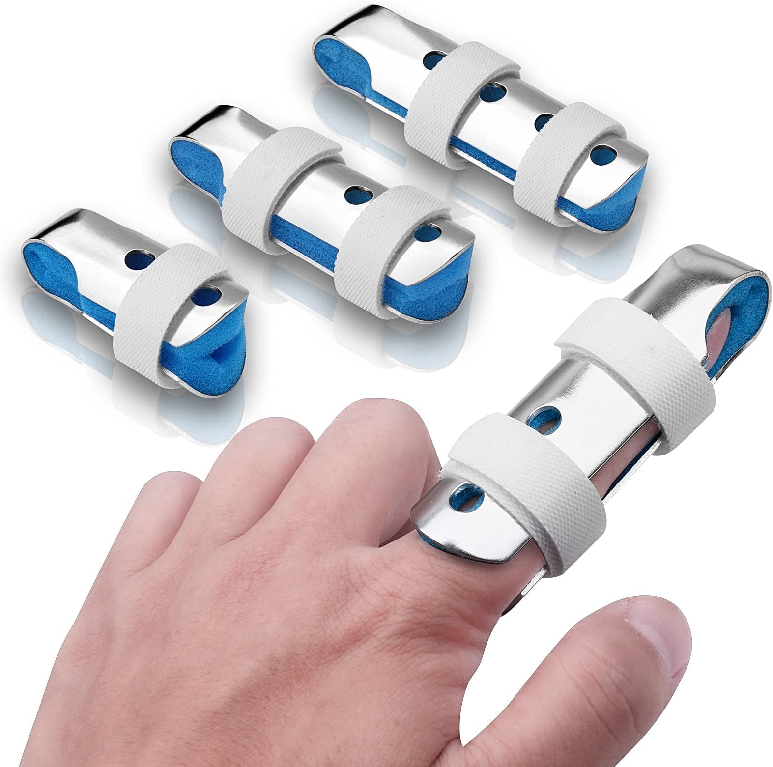 KASTWAVE Finger Splint, 3-Size Aluminum Finger Splints, Metal Finger ...