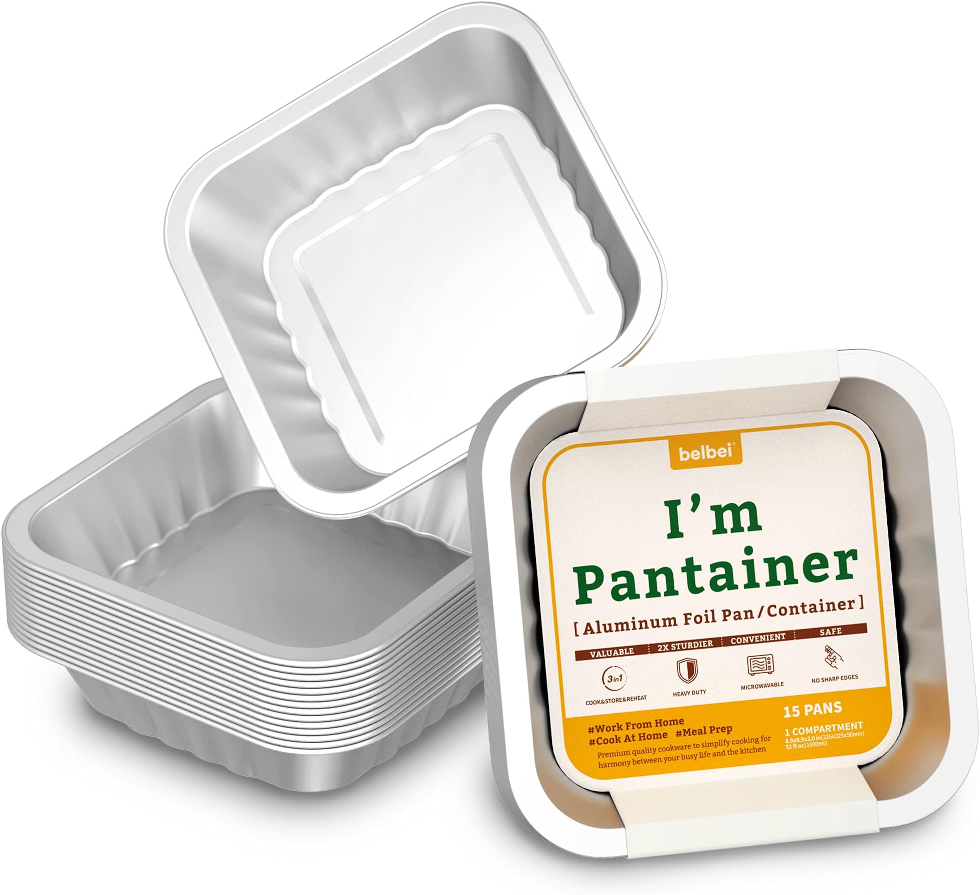 Amazon.com: YAFIRST 20 Pcs 8" Aluminum Foil Pans with Lids, 3X Thick ...